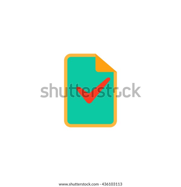 Document Check Mark Color Simple Flat Stock Illustration 436103113 ...