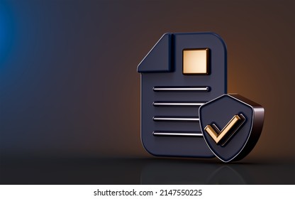 Document Check Mark Icon Security Shield Stock Illustration 2147550225 ...