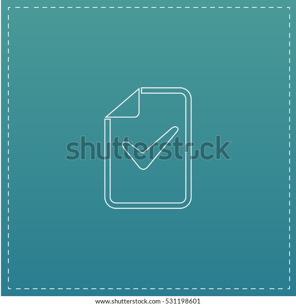 Document Check Mark White Outline Simple Stock Illustration 531198601 ...