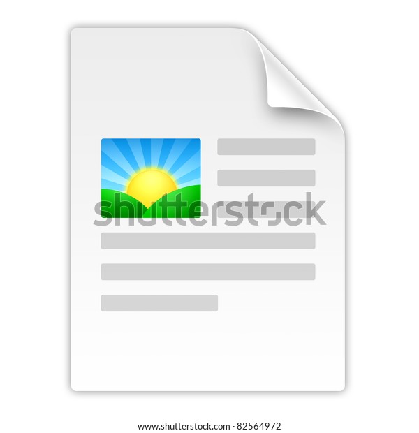 Document File Icon White On Isolated Stock Illustration 82564972 ...