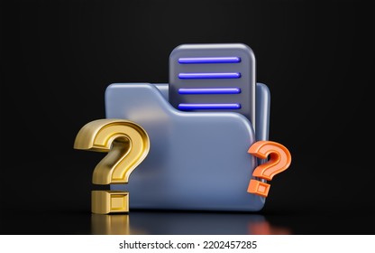 Document Folder Question Mark Sign Dark Stock Illustration 2202457285 ...