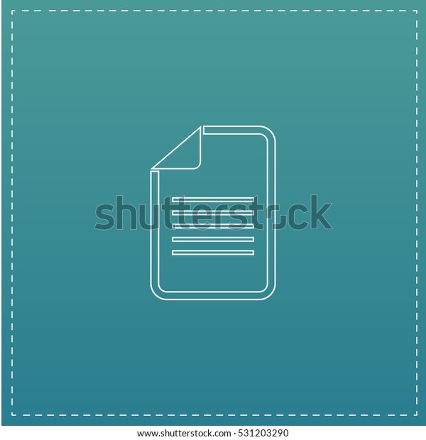 Document Icon White Outline Simple Pictogram Stock Illustration ...