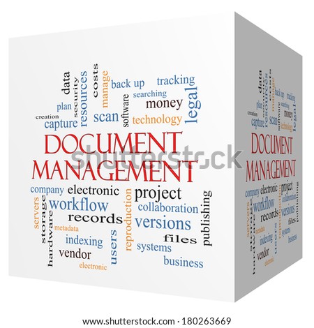 Document Management 3 D Cube Word Cloud Stock Illustration 180263669 ...