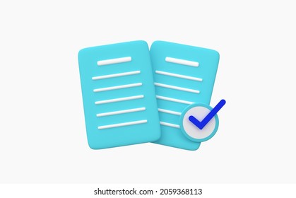 Documents Check Mark On Isolate Background Stock Illustration ...