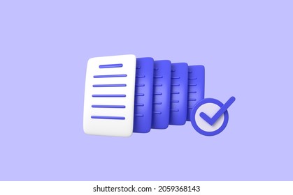 Documents Check Mark On Isolate Background Stock Illustration ...