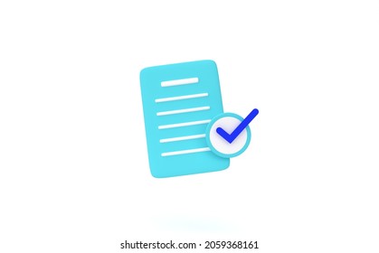 Documents Check Mark On Isolate Background Stock Illustration ...