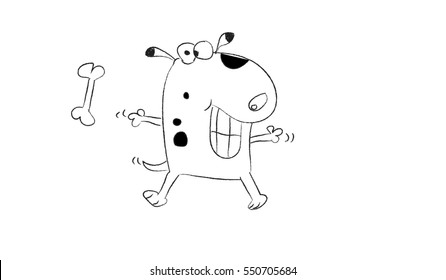 Dog Chasing Bone Stock Illustration 550705684 | Shutterstock