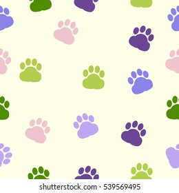 Dog Paws Pattern Print Trace Color Stock Illustration 539569495 ...