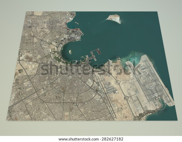 Doha Map Satellite View 3d Qatar Stock Illustration 282627182 ...