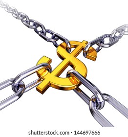 High Resolution Rendering Dollar Chains Stock Illustration 146526302