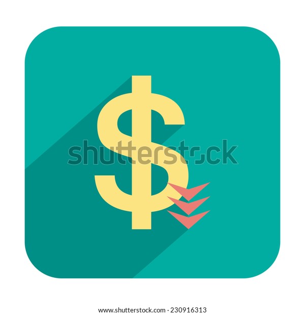 Dollar Down Arrow Icon Stock Illustration 230916313