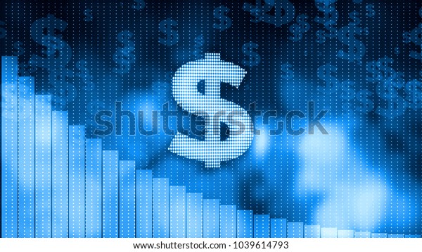 Dollar Falling Descending Graph Background World Stock Illustration ...