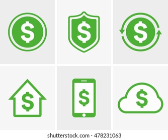Dollar Logo Icon Design Elements Badges Stock Illustration 478231063 ...