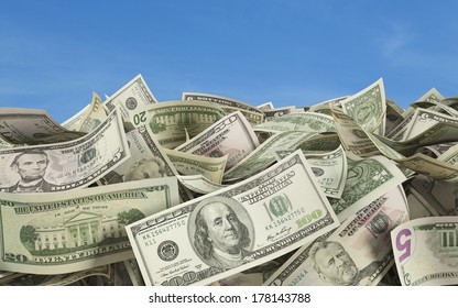 Dollar Notes Ground Outside 2 All Stock Illustration 178143788 ...