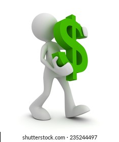 3d Man Waving Behind Dollar Sign: ilustración de stock 154772366 ...