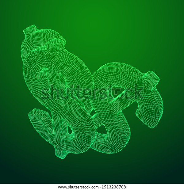 Dollar Sign Wireframe Low Poly Mesh Stock Illustration 1513238708 ...