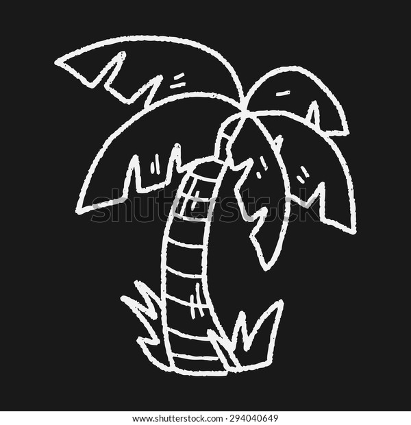 Doodle Coconut Tree Stock Illustration 294040649