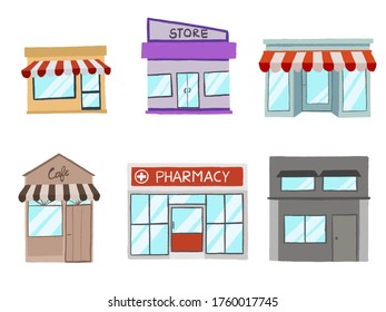 Doodle Different Types Stores Stock Illustration 1760017745 | Shutterstock
