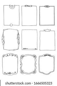 Set Hand Drawn Doodle Frames Stock Vector (Royalty Free) 1671165646