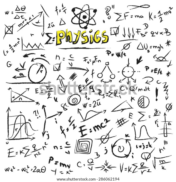 Ilustración de stock sobre Doodle Physics Formulas Background Texture ...