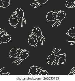 Doodle Rabbit Seamless Pattern Background Stock Illustration 262033733 ...
