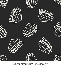 Doodle Sandwich Seamless Pattern Background Stock Vector (Royalty Free ...