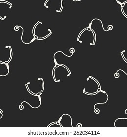 Doodle Stethoscope Seamless Pattern Background Stock Illustration ...