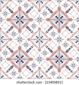 Doodle Tile Pattern Childish Tile Pattern Stock Illustration 2154058511 ...