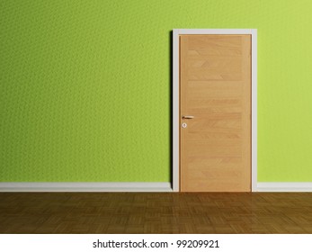 Door Empty Room Rendering Stock Illustration 99209921