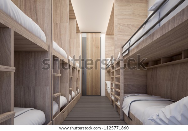 Dormitory Room Hostel 3d Rendering Stock Illustration 1125771860 ...