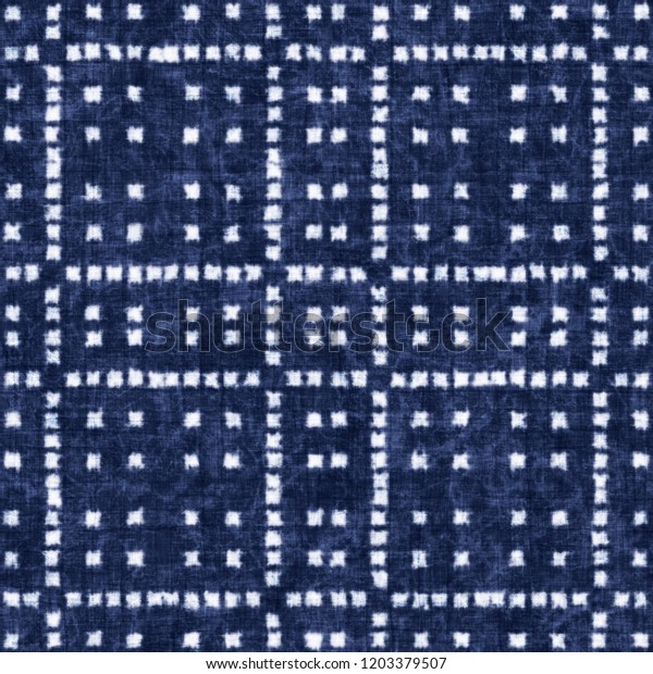 Dotted Checked Indigodyed Effect Textured Background Stock Illustration ...