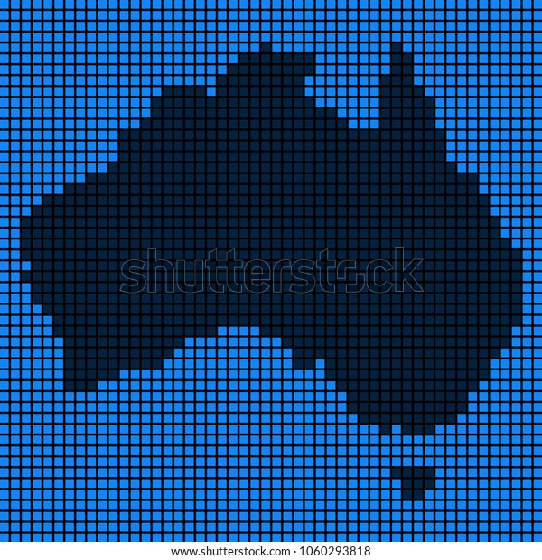 Dotted Pixel Australia Map Raster Geographic Stock Illustration ...