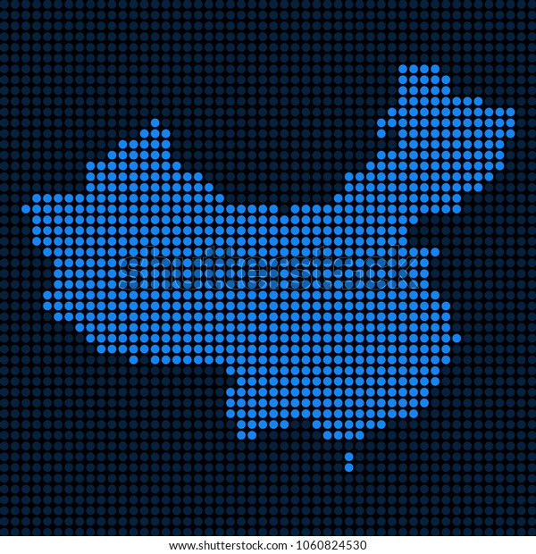 Dotted Pixel China Map Raster Geographic Stock Illustration 1060824530 ...
