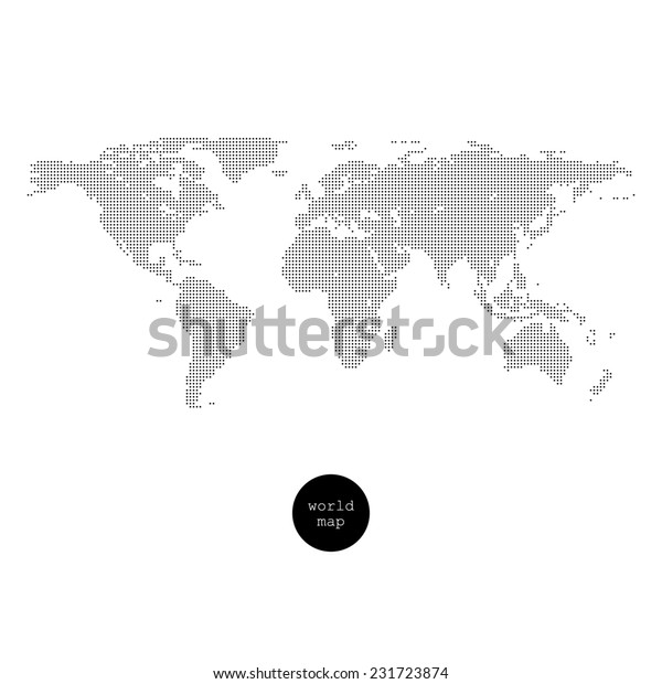 Dotted World Map Isolated On White Stock Illustration 231723874 ...