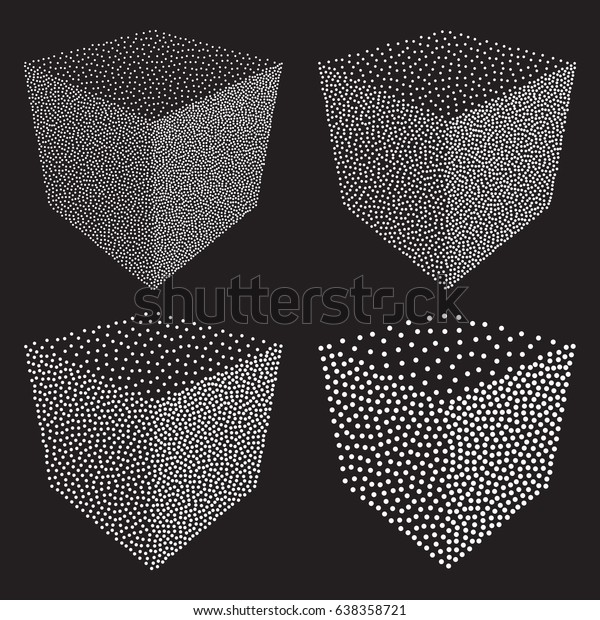 Dotwork Halftone Cube Set Tattoo Style Stock Illustration 638358721 ...