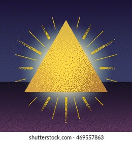 Dotwork Raster Triangle Rays Tattoo Style Stock Illustration 469557863 ...