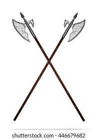 Medieval Crossed Halberds Silhouette Icon Ancient 库存矢量图（免版税）637879069 ...