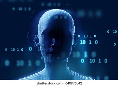 Double Exposure Image Virtual Human 3dillustration Stock Illustration ...