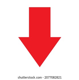Down Arrow Red White Background Stock Illustration 2077082821 ...