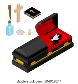 Dracula Coffin Vampire Count Black Casket Stock Illustration 504918244 ...