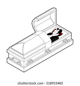 Dracula Coffin Vampire Count Open Sarcophagus 스톡 일러스트 518953483 ...