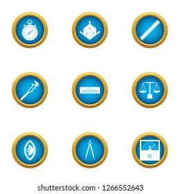 Draftsmanship Icons Set Flat Set 9 Stock Illustration 1266552643 ...