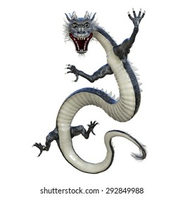Ilustrasi Stok 3d Digital Render Black Eastern Dragon 235515796 ...