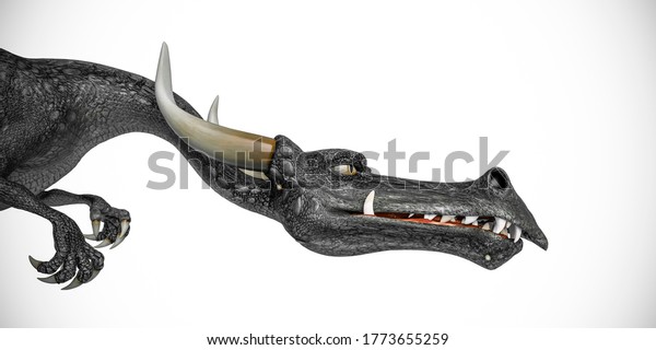 Dragon Cartoon Planing Attack Side View Stock Illustration 1773655259 ...