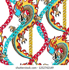 Dragon Chain Pattern Gold Stock Illustration 1252742149 | Shutterstock