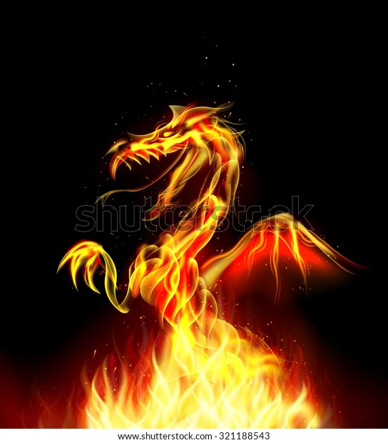 Dragon Fire On Background Stock Illustration 321188543 | Shutterstock