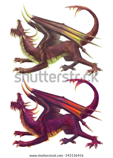 Dragon On White Background Stock Illustration 543136456 | Shutterstock