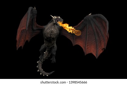 Dragon Looking Right Side Flames Mouth: ilustración de stock 1398545663 ...