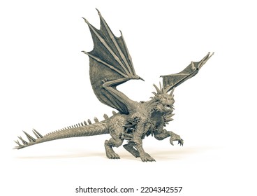 Dragon Walking Side View 3d Illustration Stock Illustration 2204342557 ...