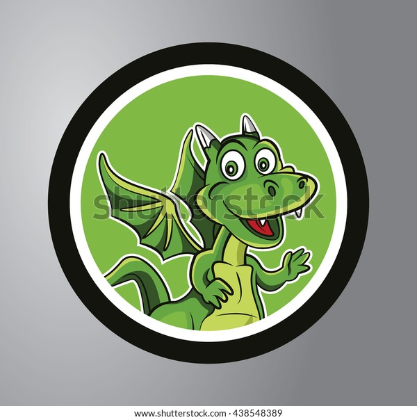 Dragons Circle Sticker Stock Illustration 438548389